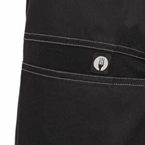 Chef Works Men's Cool Vent Baggy Chef Pants, Black, Medium