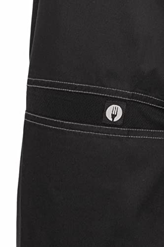 Chef Works Men's Cool Vent Baggy Chef Pants, Black, Medium