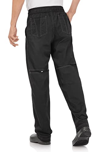 Chef Works Men's Cool Vent Baggy Chef Pants, Black, Medium