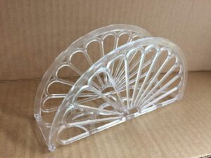 7" napkin holder - fan design 12 pieces / clear