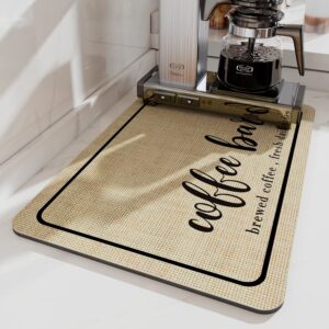 tchdio-coffee mat-hide stain absorbent rubber backed quick drying mat for kitchen counter-coffee bar accessories dish drying mat fit under coffee maker coffee machine coffee pot espresso machine