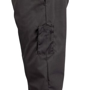 KNG Black Baggy Cargo Chef Pants for Men and Women – Drawstring Waist L