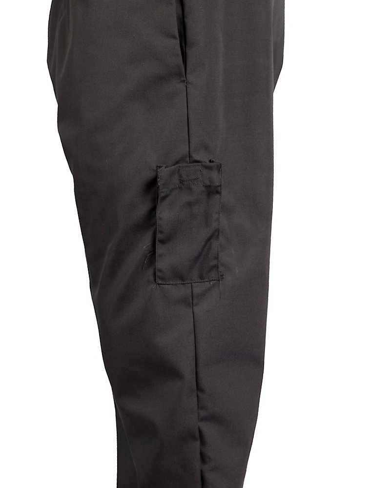 KNG Black Baggy Cargo Chef Pants for Men and Women – Drawstring Waist L