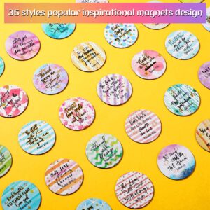 35 Pcs Christian Magnets Inspirational Refrigerator Magnets Motivational Fridge Magnets Round Quotes Spiritual Bible Verse Magnets for Fridge Supplies,1.35 Inches Diameter(Bible Verses)