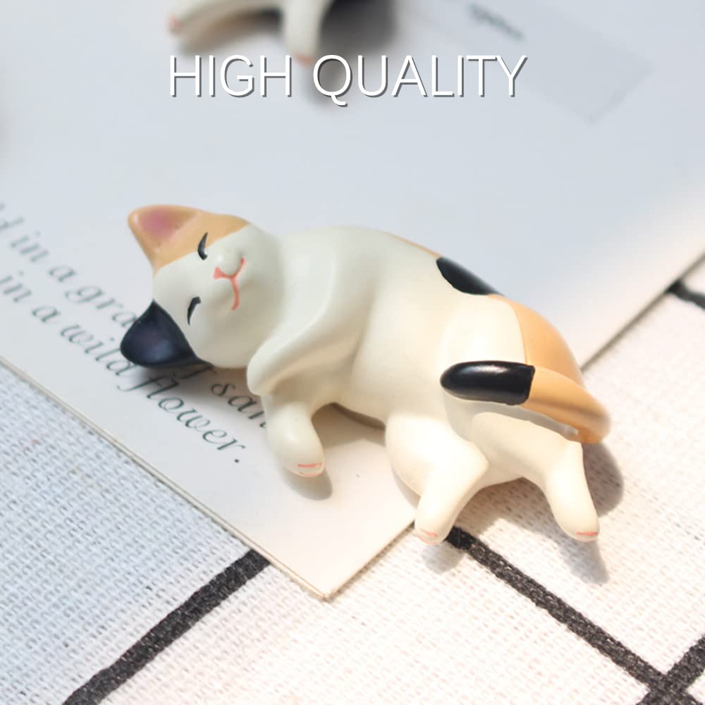 Cute Cat Fridge Magnets, 6 Lying Chubby Kitten Refrigerator Magnets, Mini Kawaii Decorative Magnets for Home Kitchen Office Class Lockers Whiteboard, Gift for Magnets Collector, Light/Strong Magnetic