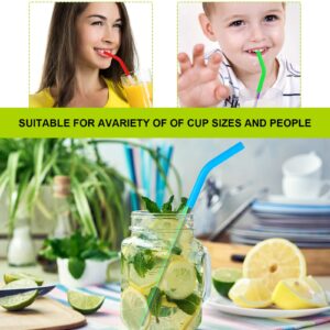 40 Pcs Food Grade Silicone Straw Elbows Tips, Soft Reusable Stainless Steel Straw Nozzles Fit for 1/3" and 1/4" Wide (8mm and 6mm） Outer Diameter Stainless Steel Straws, Multicolor