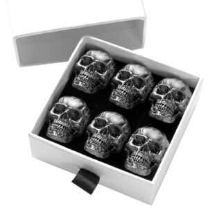 6 pcs skull refrigerator magnets,cool,strong,cute,funny goth fridge magnets for adults, for kitchen decor,office whiteboards, and lockers, pins for maps, calendars, files, notes, and photos (black)