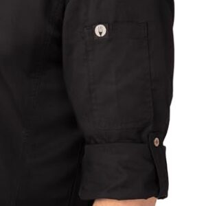 Chef Works Men's Hartford Chef Coat, Black, Medium