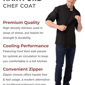 Chef Works Men's Hartford Chef Coat, Black, Medium