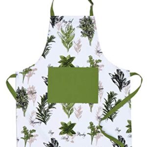 AMOUR INFINI Aprons for Women Adjustable Strap with Waist Ties Aprons for Baking, Cooking, Gardening Cotton Washable, Reusable Spring & Easter Apron (27.5 x 33 Inches - Herb Garden)