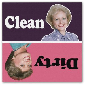 the golden girls dishwasher magnet, clean dirty magnet sign indicator, trendy universal kitchen dish washer refrigerator magnet, super strong magnet (golden girls)