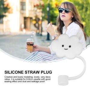 Silicone Straw Plug 4Pcs Drinking Straw Cover Compatible with Stanley 40 OZ Tumbler Cups Reusable Drinking Straw Tips Cute Cartoon Straw Tips Cover Splash Proof Straw Tips