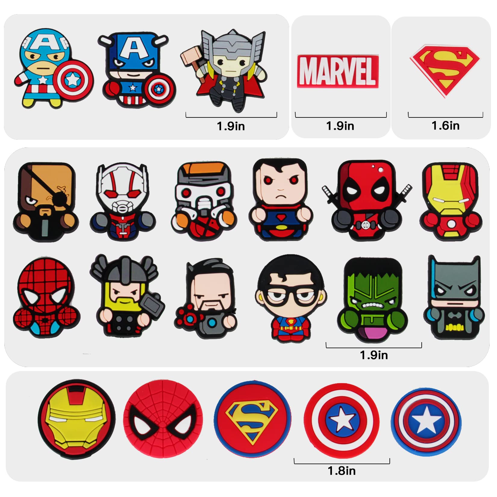 New The Avengers Refrigerator Magnets-Marvel Heroes Fridge Magnets- Set of 22 Marvel Characters-Final Battle Perfect Decorative Magnet (The Avengers)