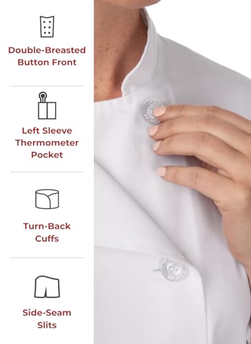 Chef Works Women's Le Mans Chef Coat, White, Large