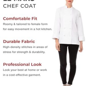 Chef Works Women's Le Mans Chef Coat, White, Large