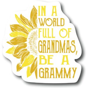 in A World Full of Grandmas Be Grammy 4.0 inch Refrigerator Magnets – Funny Magnets for Fridge Dishwasher, Whiteboard, Toolbox or Car and Truck PM879