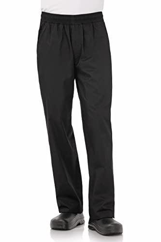 Chef Works Men's Lightweight Baggy Pants, Black, Large