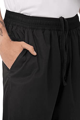 Chef Works Men's Lightweight Baggy Pants, Black, Large