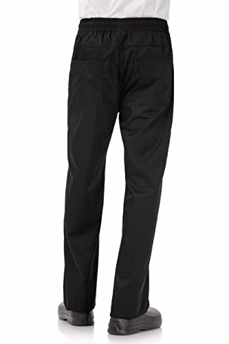 Chef Works Men's Lightweight Baggy Pants, Black, Large