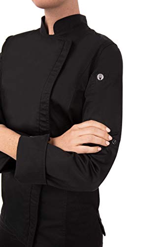 Chef Works Women's Hartford Chef Coat, Black, Medium