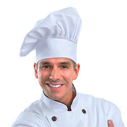 WearHome Chef Hat Adjustable Elastic Baker Kitchen Cooking Hat White