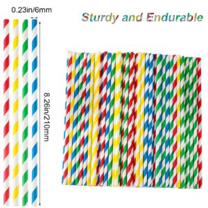 Plastic Straw Dispenser 100 Pcs Drinking Straw Organizer Container with Stainless Steel Lid Transparent Drinking Straw Holder Disposable Drinking Striped Paper Straws