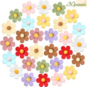 30 pcs cute flower fridge magnets 3d magnetic refrigerator door decoration flower resin locker magnets for kitchen decor whiteboard accessories office, plum blossom 10 colors