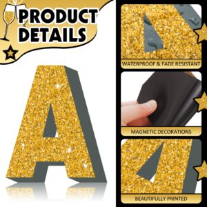 Ferraycle 19 Pieces Graduation Car Magnets Set 2024 Graduation Car Decorations Magnetic Refrigerator Magnet Graduation Party Decoration Waterproof Stickers for Door Garage Fridge (Black and Gold)