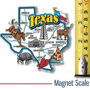 Texas Jumbo State Magnet by Classic Magnets, 4" x 3.7", Collectible Souvenirs Made in The USA