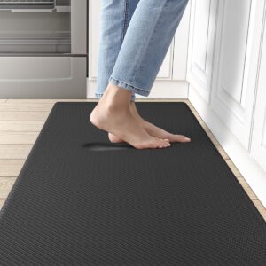 DEXI Anti Fatigue Kitchen Mat, 3/4 Inch Thick, Stain Resistant, Padded Cushioned Floor Comfort Mat for Home, Garage and Office Standing Desk, 70"x20", Black