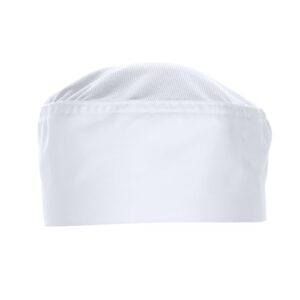 chef works unisex cool vent chef beanie, white, small/medium