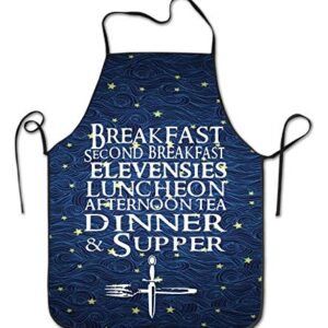 YISHOW Unisex The Seven Daily Hobbit Meals Cooking Chef Kitchen Aprons with Adjustable Bib