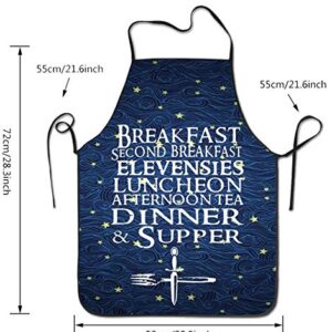 YISHOW Unisex The Seven Daily Hobbit Meals Cooking Chef Kitchen Aprons with Adjustable Bib