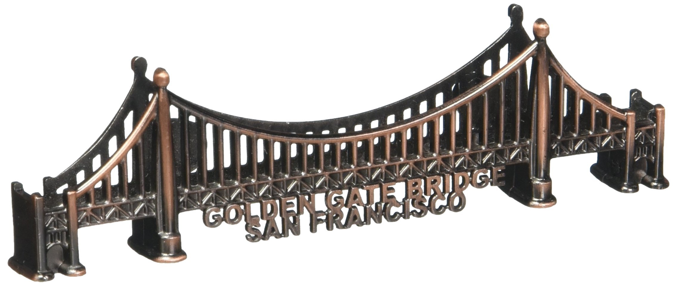 (35 4/4) San Francisco Bronze Golden Gate Bridge Magnet 3.5 Inches Long With Exclusive CA BEAR MAGNET