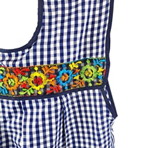 cuitáxi Traditional Mexican apron for women with pockets beautiful flower embroidery - Mandiles para mujer mexicanos mandil