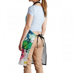 Artist Painting Apron with 2 Pockets Painters Waterproof Colorful Tree Art Aprons Gifts for Artists Women Men Adults Rainbow Butterfly Kitchen Bibs Smocks for Home Garden