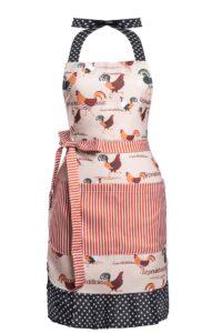 alex virtue lovely flower pattern retro aprons with large pockets for women girls cooking kitchen bakery mother's gift (lovely chicken)