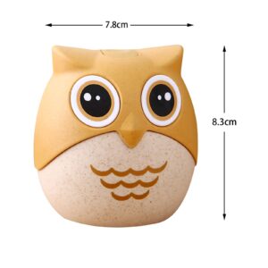 Cute Toothpick Holder Dispenser with 100 Natural Bamboo Toothpicks, Awsaccy Portable Plastic Funny Decorative Toothpick Container Storage Box for Kitchen Restaurant Party Car, Unique Gift Idea (Owl)