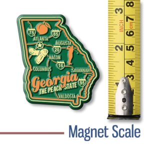 Georgia Premium State Magnet by Classic Magnets, 2.2" x 2.5", Collectible Souvenirs Made in The USA