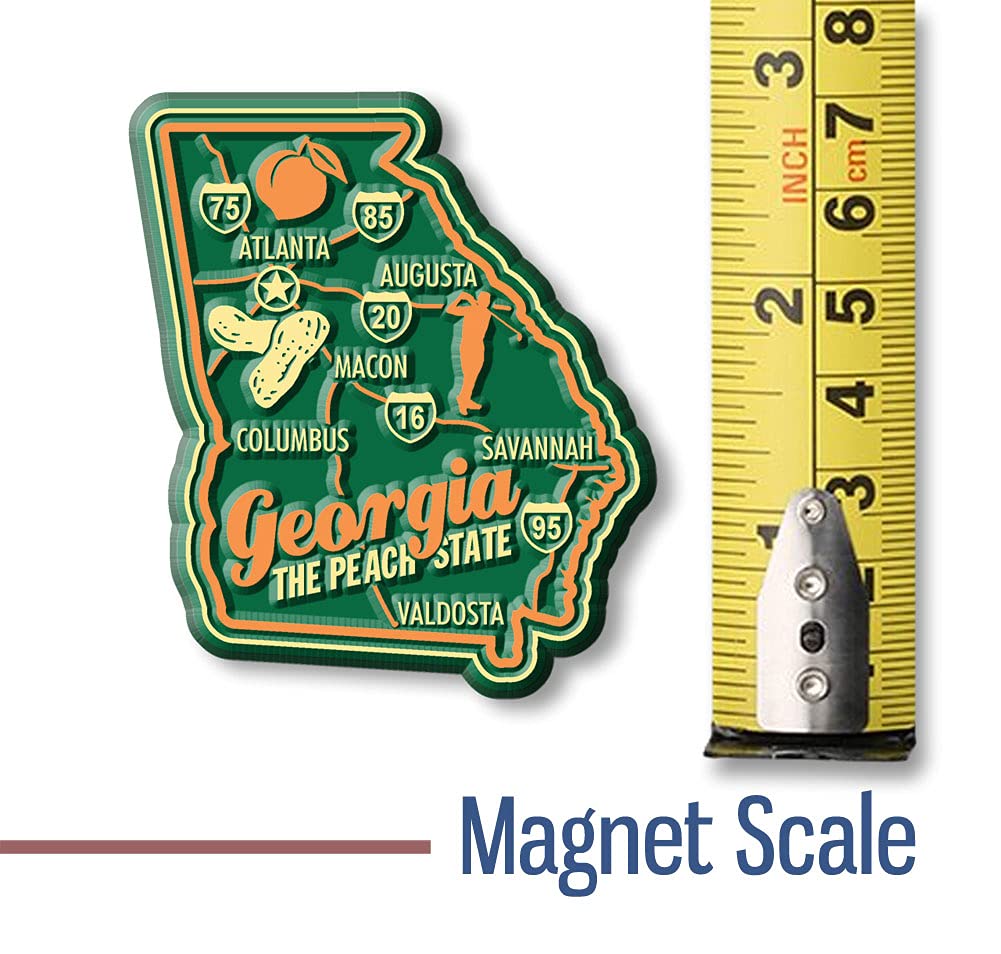 Georgia Premium State Magnet by Classic Magnets, 2.2" x 2.5", Collectible Souvenirs Made in The USA