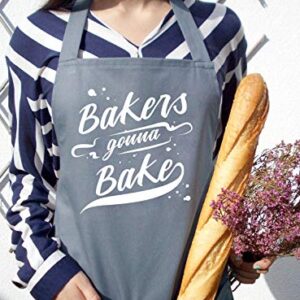 Saukore Funny Baking Aprons for Women Men, Cute Baking Gifts for Bakers, Kitchen Cooking Apron with 2 Pockets - Birthday Housewarming Mother's Day Gifts for Mom Wife Husband Dad Son Sister