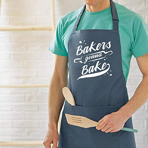 Saukore Funny Baking Aprons for Women Men, Cute Baking Gifts for Bakers, Kitchen Cooking Apron with 2 Pockets - Birthday Housewarming Mother's Day Gifts for Mom Wife Husband Dad Son Sister