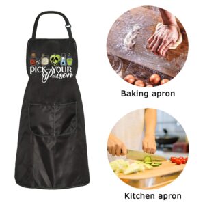 ZJXHPO Evil Queen Cooking Apron Pick Your Poison Apron For Cook Baker Chef Halloween Party Gift (Poison Apron)