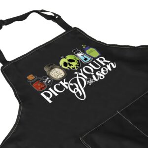 ZJXHPO Evil Queen Cooking Apron Pick Your Poison Apron For Cook Baker Chef Halloween Party Gift (Poison Apron)