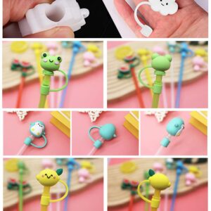 Silicone Straw Plug, Drinking Straw Cover Reusable Straw Covers Cap, Reusable Drinking Straw Tips Lids, Silicone Straw Tips Cover, Dust-proof Straw Plugs for 6-8 mm Straws (plant)