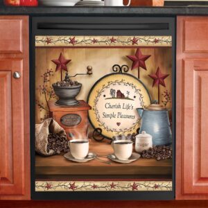 Collections Etc Primitive Country Coffee Dishwasher Magnet Cover