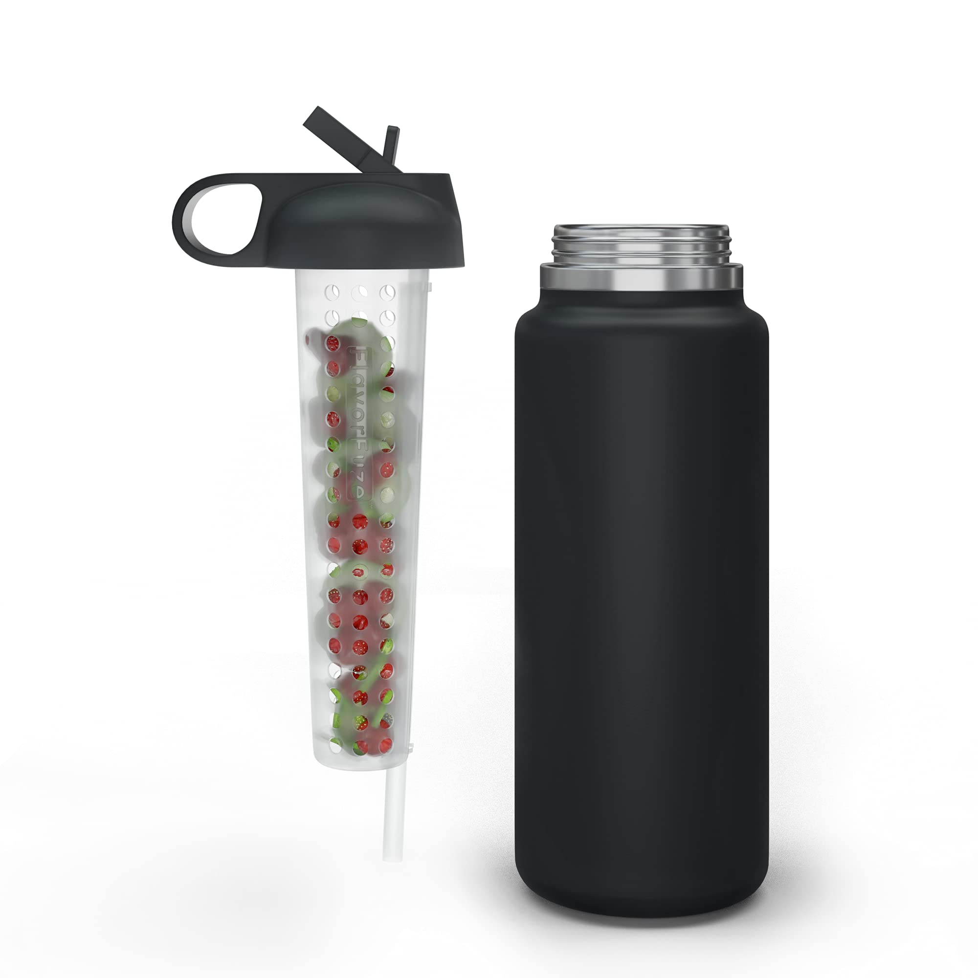 FlavorFuze Straw - Fruit Infuser Attachment, Compatible with Hydro Flask Straw Lids for 32 and 40 Ounce Wide Mouth Bottles (For Straw Lid)