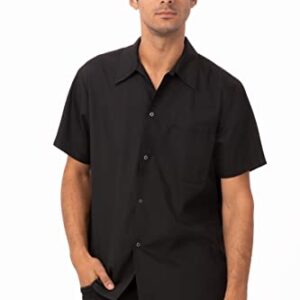 Chef Works Men's Utility Cook Shirt, Black, Large