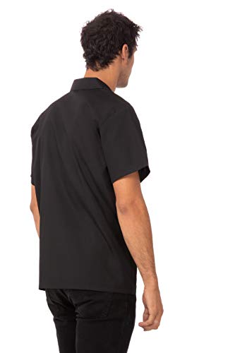 Chef Works Men's Utility Cook Shirt, Black, Large