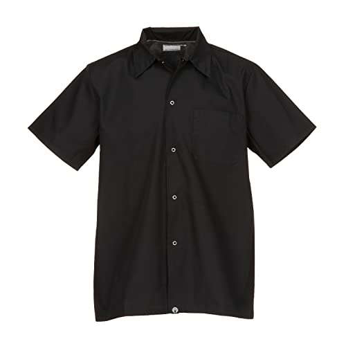 Chef Works Men's Utility Cook Shirt, Black, Large